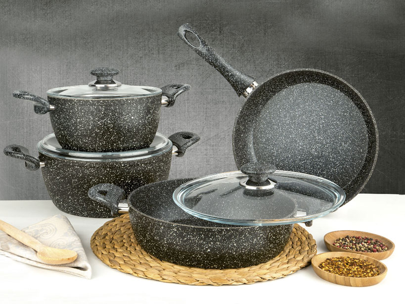 Black cookware set 7 pieces – Turkish product - 2026